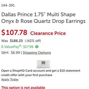 Dallas Prince | Jewelry | Dallas Prince 75 Onyx Rose Quartz Earrings ...